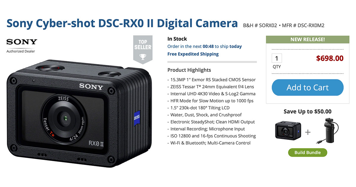 Sony RX0 II is In-Stock Now!