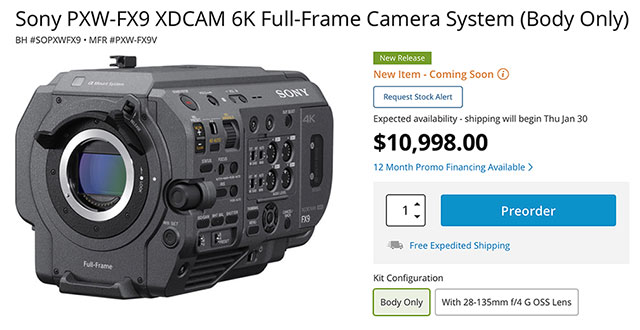 Sony FX9 XDCAM Available for Preorder Now! - Portrait Photographers ...