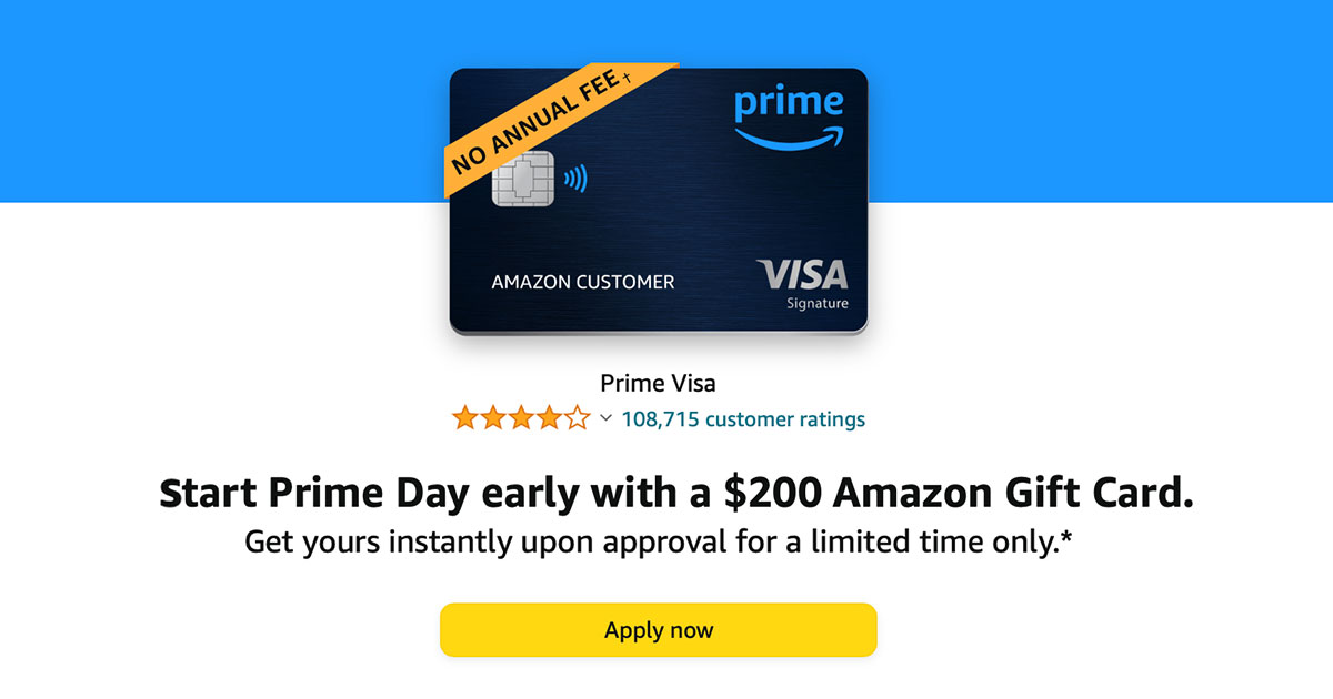 Start Amazon Prime Day early with a $200 Amazon Gift Card