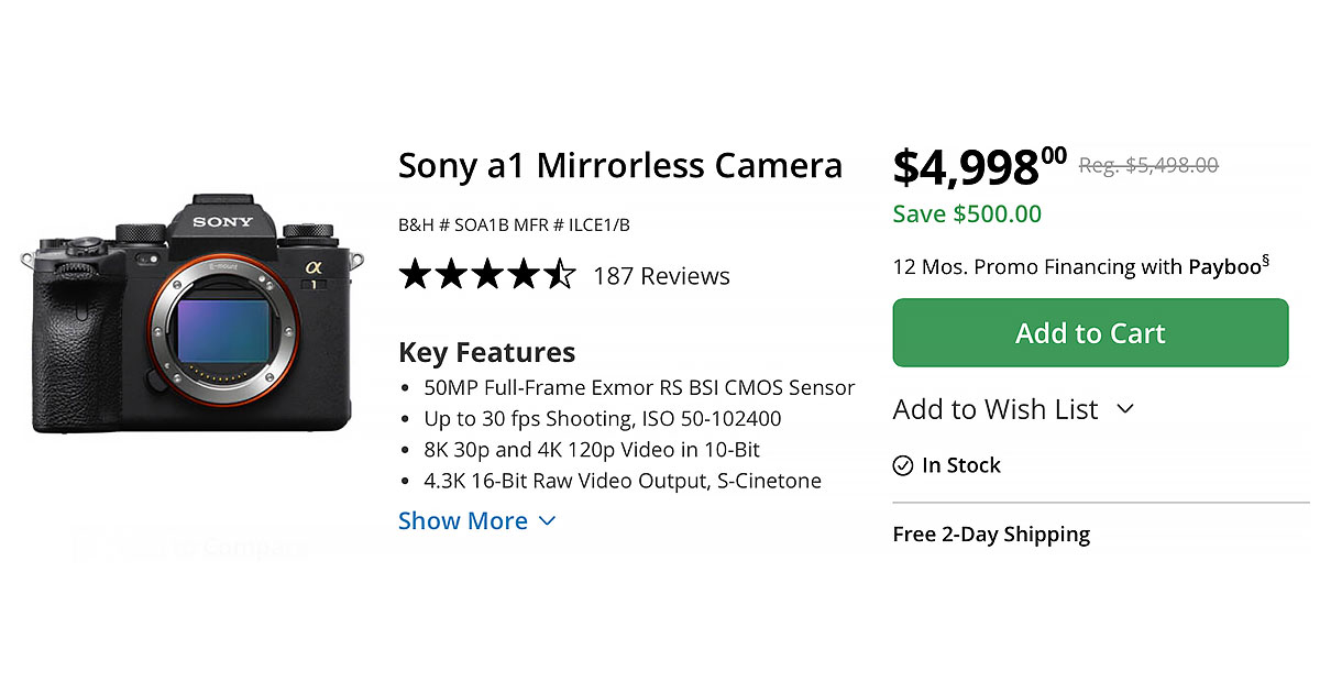 Lowest Price Ever on Sony Alpha 1 in Latest Sony Deals